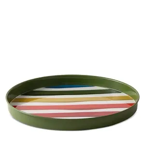 LULU POWERS Cheetah Round Tray - Stripe