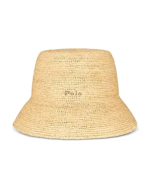Polo Ralph Lauren Raffia Crochet Cloche - Natural