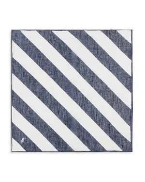Polo Ralph Lauren Rugby Stripe Square Linen Scarf - Cream/navy