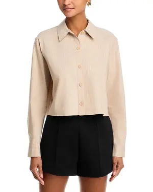 L'Agence Cosette Crop High-low Shirt