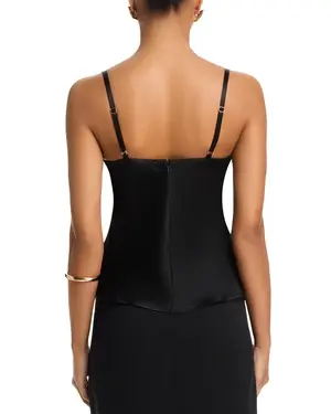 L'Agence Orlina Silk Camisole - Black