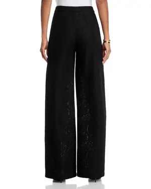 L'Agence Livvy Lace Straight Leg Pants - Black