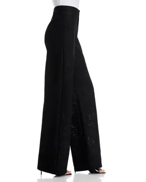 L'Agence Livvy Lace Straight Leg Pants - Black