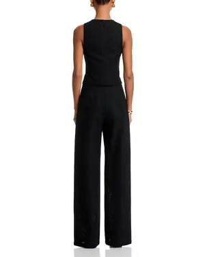L'Agence Livvy Lace Straight Leg Pants - Black