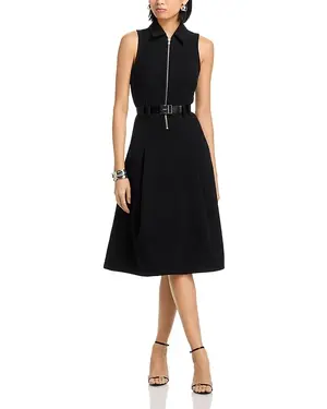 L'Agence Kylo Belted Shirt Dress - Black