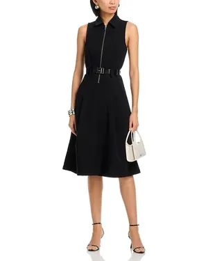L'Agence Kylo Belted Shirt Dress - Black