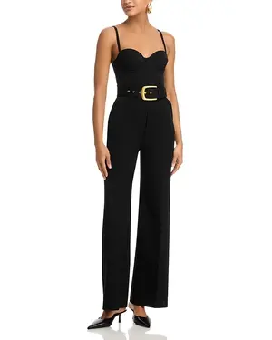 L'Agence Jessa Bustier Tailored Jumpsuit - Black