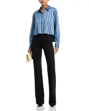 L'Agence Cosette Crop Shirt - Blue Multi
