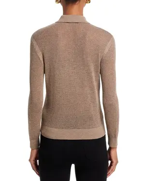 L'Agence Carine Pointelle Collared Sweater