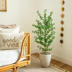 NEARLY NATURAL 4' Artificial Shady Lady Black Olive Tree