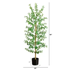 NEARLY NATURAL 5' Artificial Shady Lady Black Olive Tree