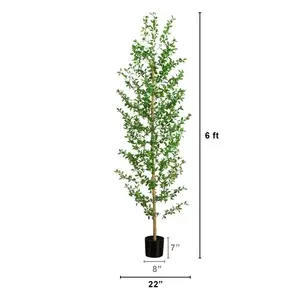 NEARLY NATURAL 6' Artificial Shady Lady Black Olive Tree