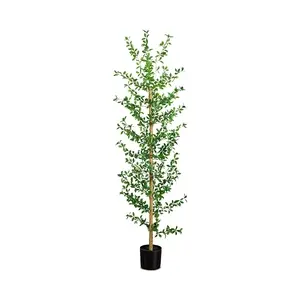NEARLY NATURAL 7' Artificial Shady Lady Black Olive Tree - Green