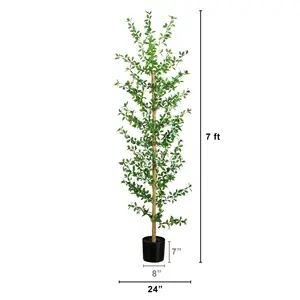 NEARLY NATURAL 7' Artificial Shady Lady Black Olive Tree