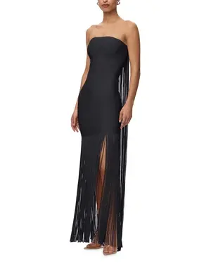 Herve Leger Briar Fringe Skirt Gown