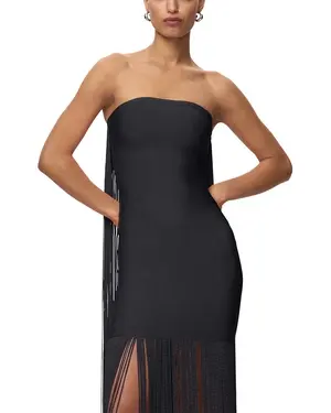 Herve Leger Briar Fringe Skirt Gown