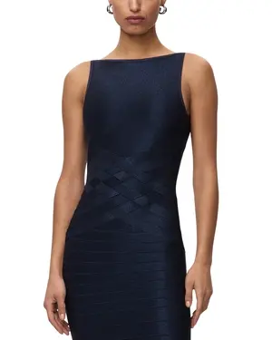 Herve Leger Dion Metallic Gown - Storm