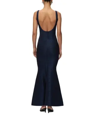 Herve Leger Dion Metallic Gown - Storm