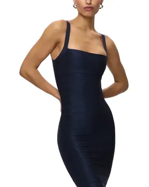 Herve Leger Neri Square Neck Dress - Storm