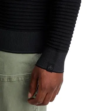 Rag & Bone Harvey Stripe Crewneck Sweatshirt - Black