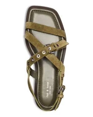 Rag & Bone Harlow Sandals - Olive Suede