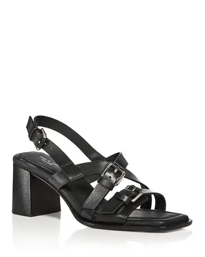 Mid Heel Buckle Sandals