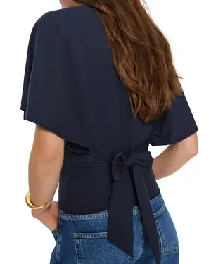REFORMATION Avery Flutter Sleeve Top