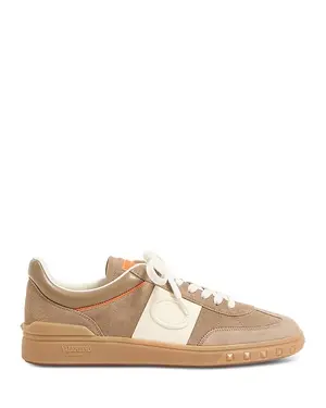 Valentino Garavani Suede Low Top Sneakers - Khaki
