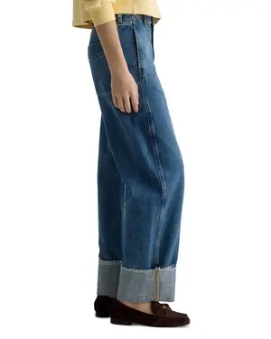 Ag Mercer High-rise Cuffed Barrel Jeans