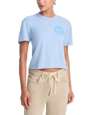 Aviator Nation Circle Palm 2 Boyfriend Tee - Ice