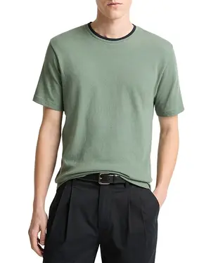 Vince Loose Knit Double Collar T-shirt - Laurel/coastal