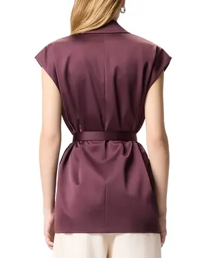 Pinko Satin Sleeveless Jacket Top - R