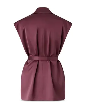 Pinko Satin Sleeveless Jacket Top - R