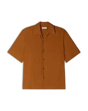 Sandro Classic Fit Shark Collar Linen Shirt