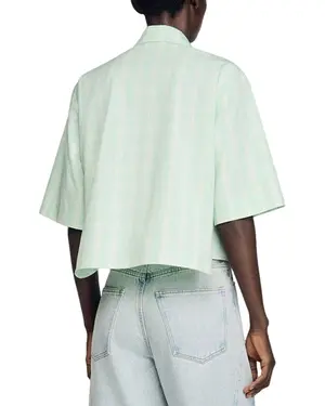 Sandro Kaia Crop Check Shirt