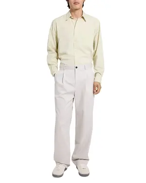 Theory Relaxed Pleated Chino - Silver Cloud