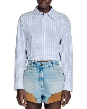 Sandro Edenis Check Shirt - Blue / White