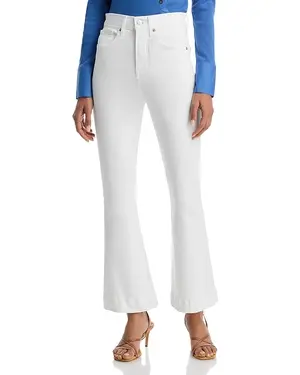 Veronica Beard Carson High-rise Ankle Flare Jeans - White