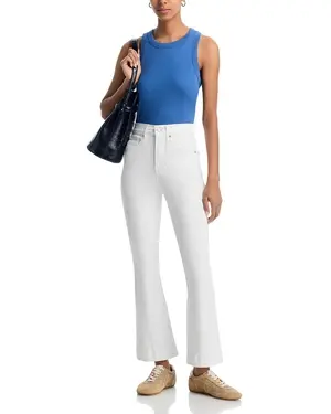 Veronica Beard Carson High-rise Ankle Flare Jeans - White