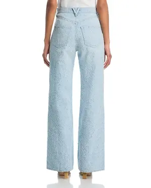 Veronica Beard Taylor High-rise Wide-leg Jeans