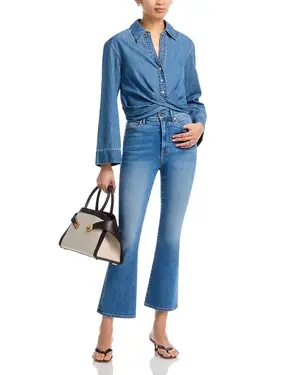 Veronica Beard Timothy Twist Hem Denim Shirt