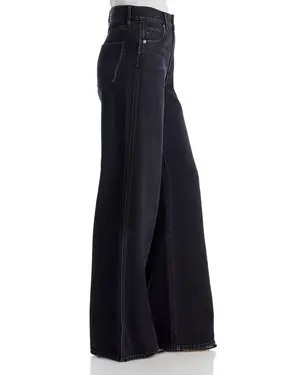 Veronica Beard Kasey Mid Rise Wide Leg Jeans - Washed Ony