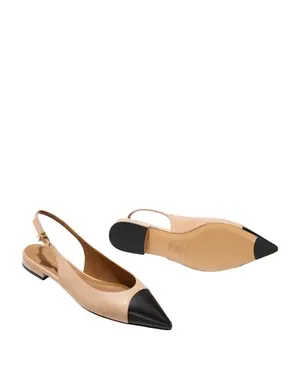 MARGAUX LONNBERG The Elise Slingback Flats - Dune And Black Nappa