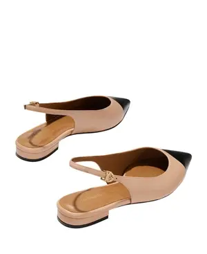 MARGAUX LONNBERG The Elise Slingback Flats - Dune And Black Nappa