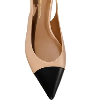 MARGAUX LONNBERG The Elise Slingback Flats - Dune And Black Nappa