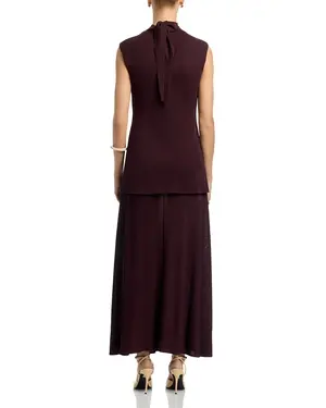 JIL SANDER Double Layer Midi Dress - Plum