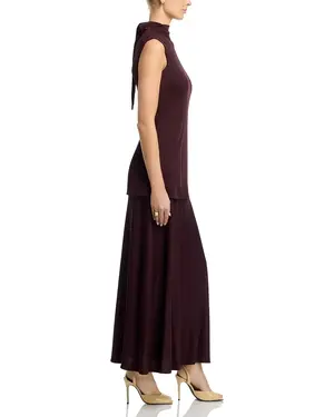 JIL SANDER Double Layer Midi Dress - Plum