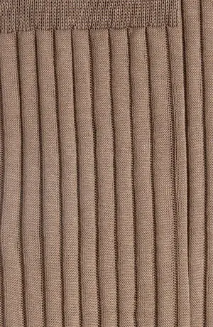 Canali Ribbed Dress Socks - Light Brown