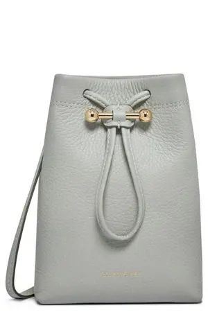 Strathberry Large Osette Leather Bucket Bag - Marble Grey