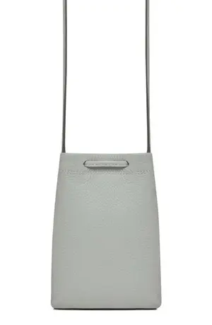 Strathberry Large Osette Leather Bucket Bag - Marble Grey